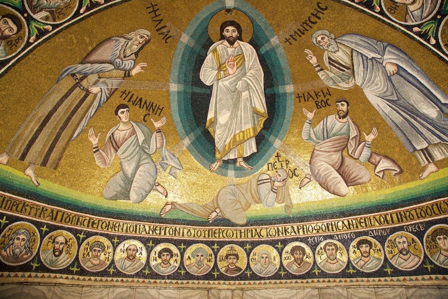 A Transfiguração de Jesus - Mosaico bizantino do período Justiniano do ...