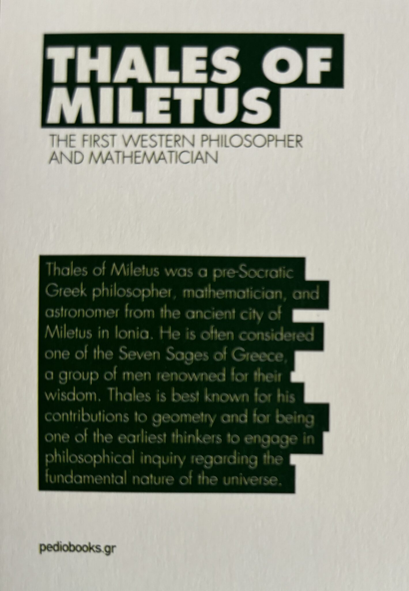 Thales de Mileto - O primeiro filósofo pré Socrático - MuMi